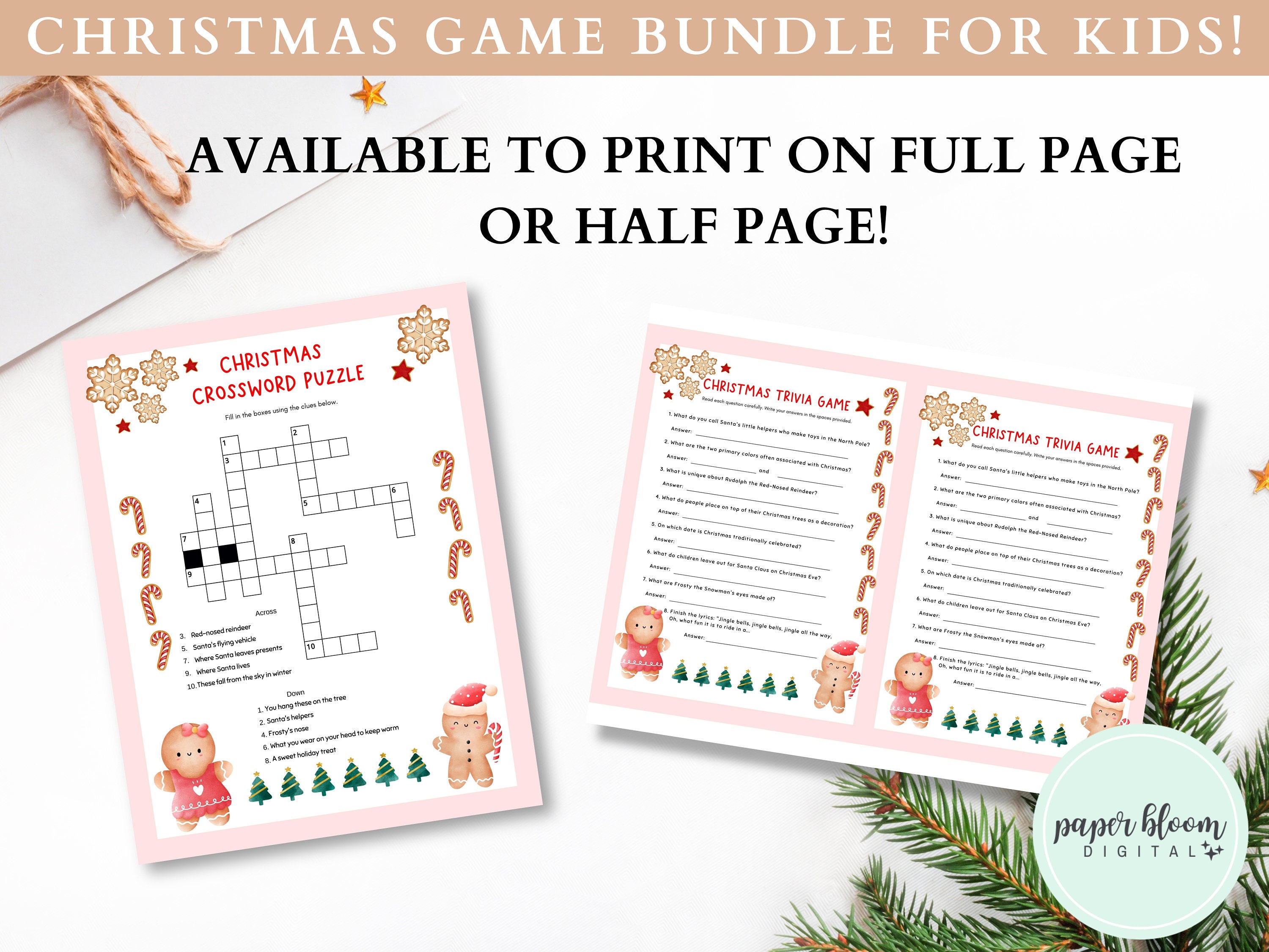Christmas Games Printable Bundle for Kids Christmas - Etsy