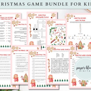 Christmas Games Printable Bundle for Kids Christmas Worksheets ...
