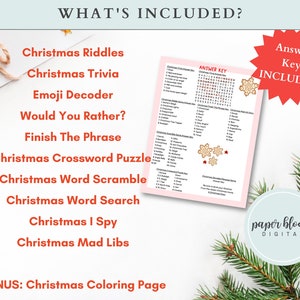 Christmas Games Printable Bundle for Kids | Christmas Worksheets ...