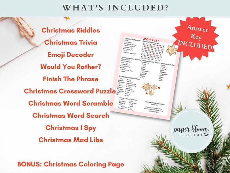 Christmas Games Printable Bundle for Kids | Christmas Worksheets ...
