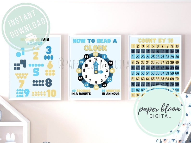 Hundreds Chart Printable Set of 3 Educational Math Printable Chart ...
