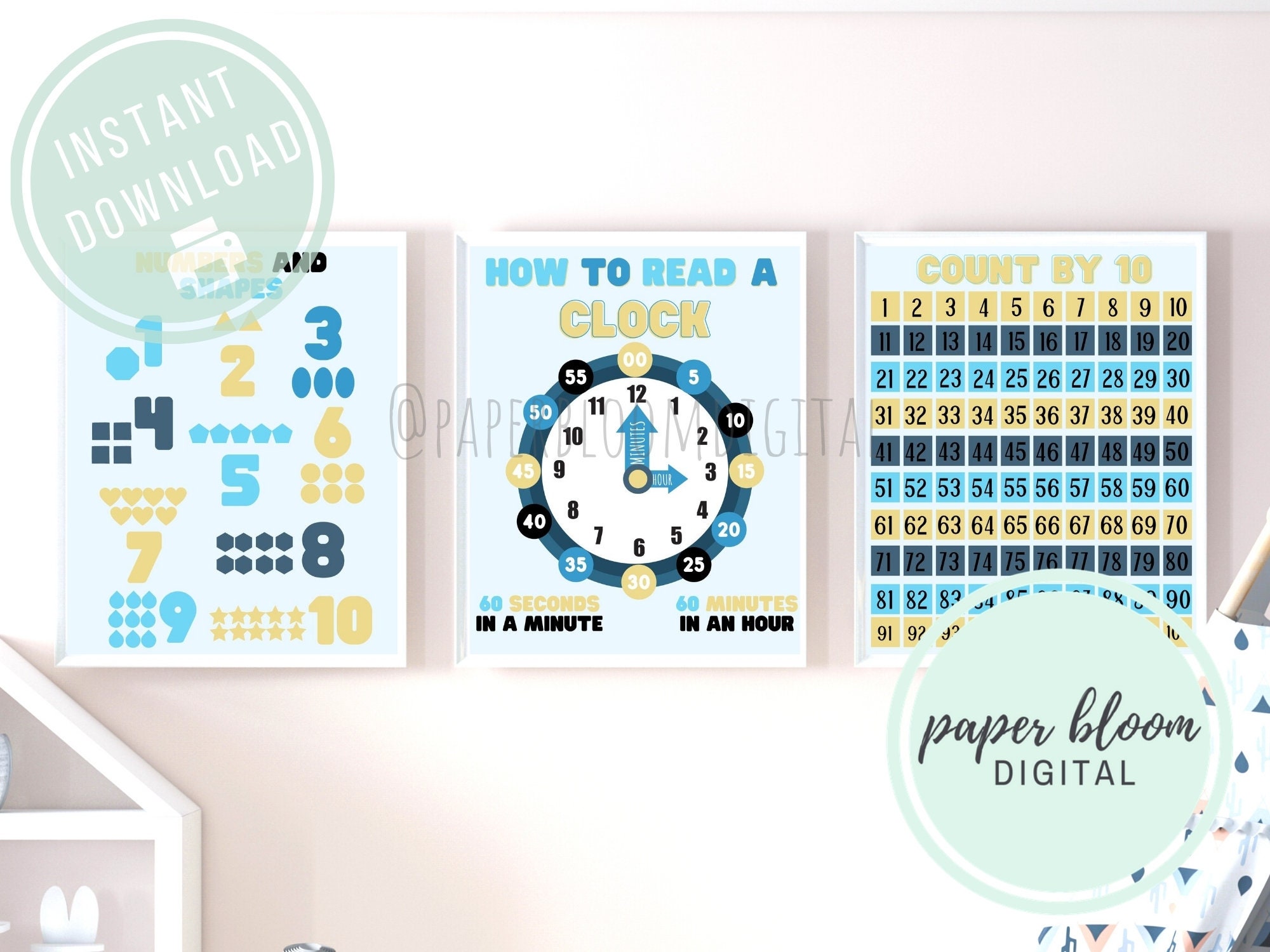 Hundreds Chart Printable Set of 3 Educational Math Printable Chart ...