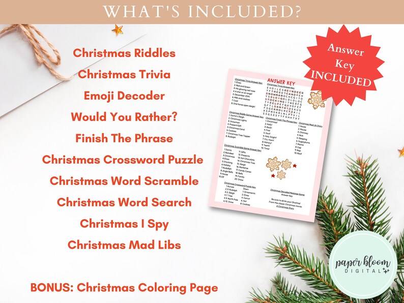 Christmas Games Printable Bundle for Kids Christmas - Etsy