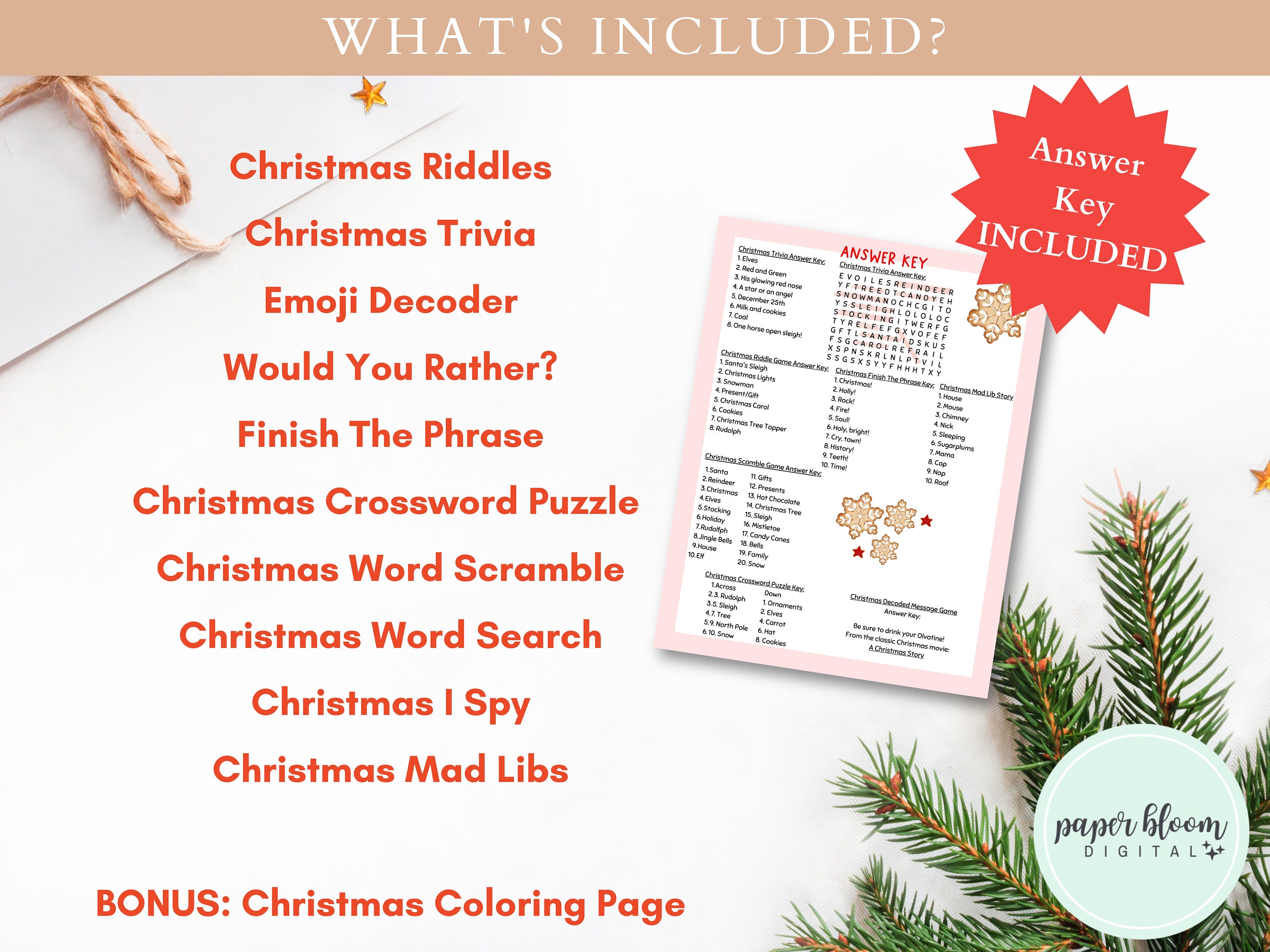 Christmas Games Printable Bundle for Kids Christmas - Etsy