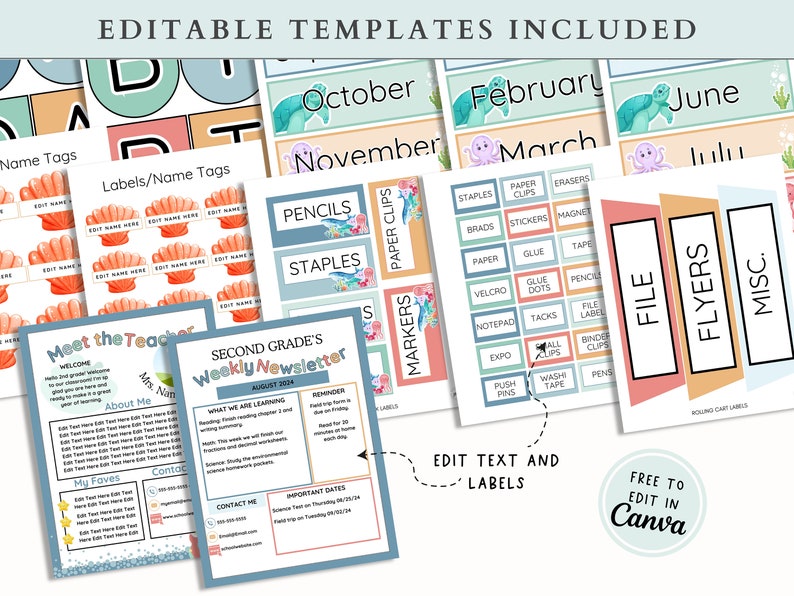 Ocean Theme Classroom Template | Meet the Teacher Templates | Editable ...