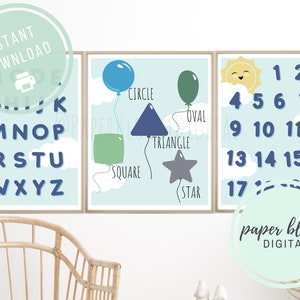 Set of 3 Educational Homeschooling Cloud and Sun Theme Charts - Etsy