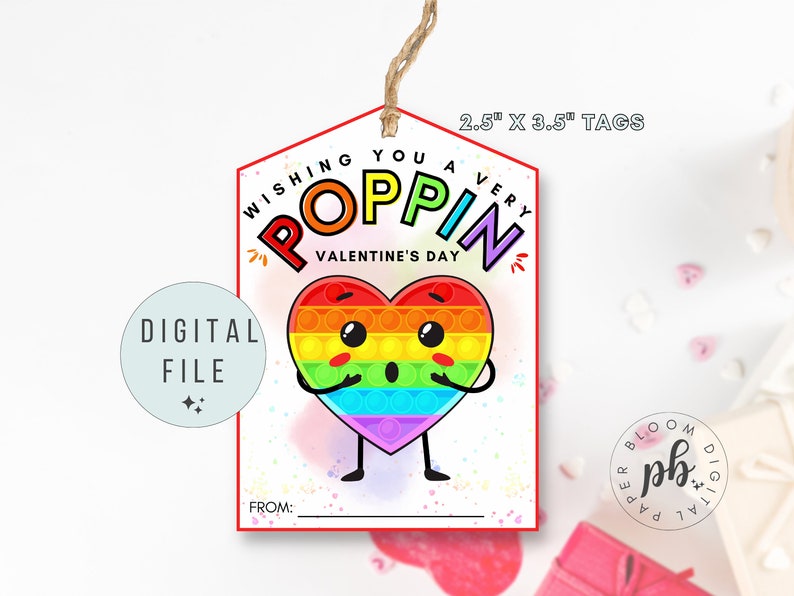 Poppin Valentine's Day Gift | Pop It Valentines Friendship Card ...