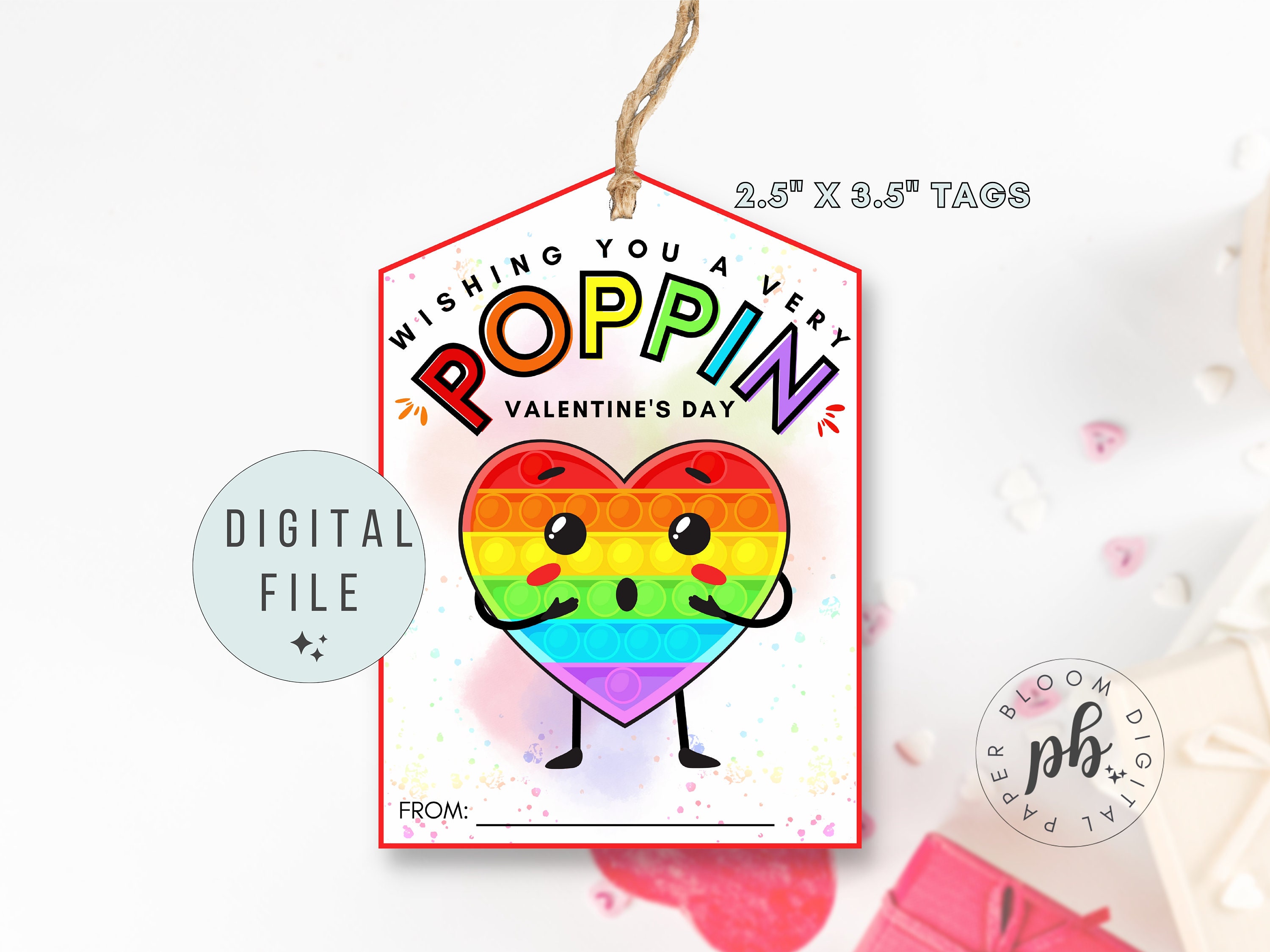 Poppin Valentine's Day Gift | Pop It Valentines Friendship Card ...