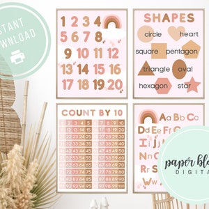 Modern Boho Rainbow Theme Classroom Posters Prek - Etsy