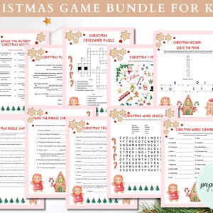 Christmas Games Printable Bundle for Kids Christmas - Etsy