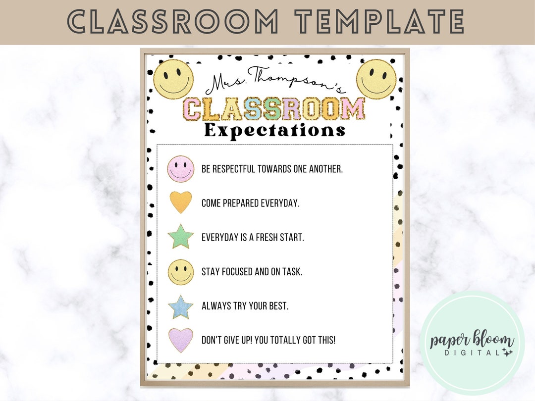 Classroom Expectations Template Editable Teacher Templates Back to ...