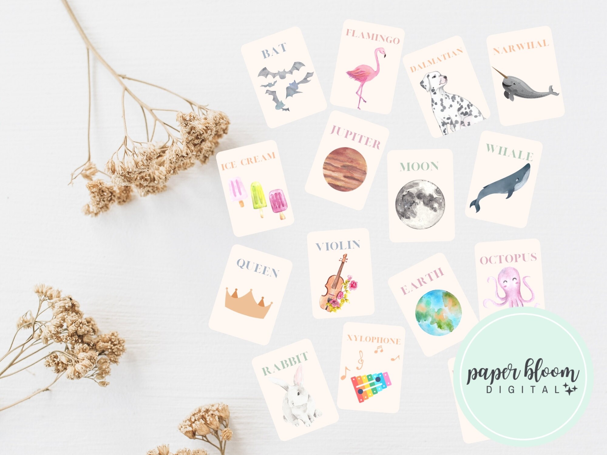 ABC Alphabet Flash Cards Set | Whimsical Alphabet Flashcards for Pre-k ...