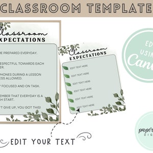 Classroom Expectations Template Editable Teacher Templates Back to ...