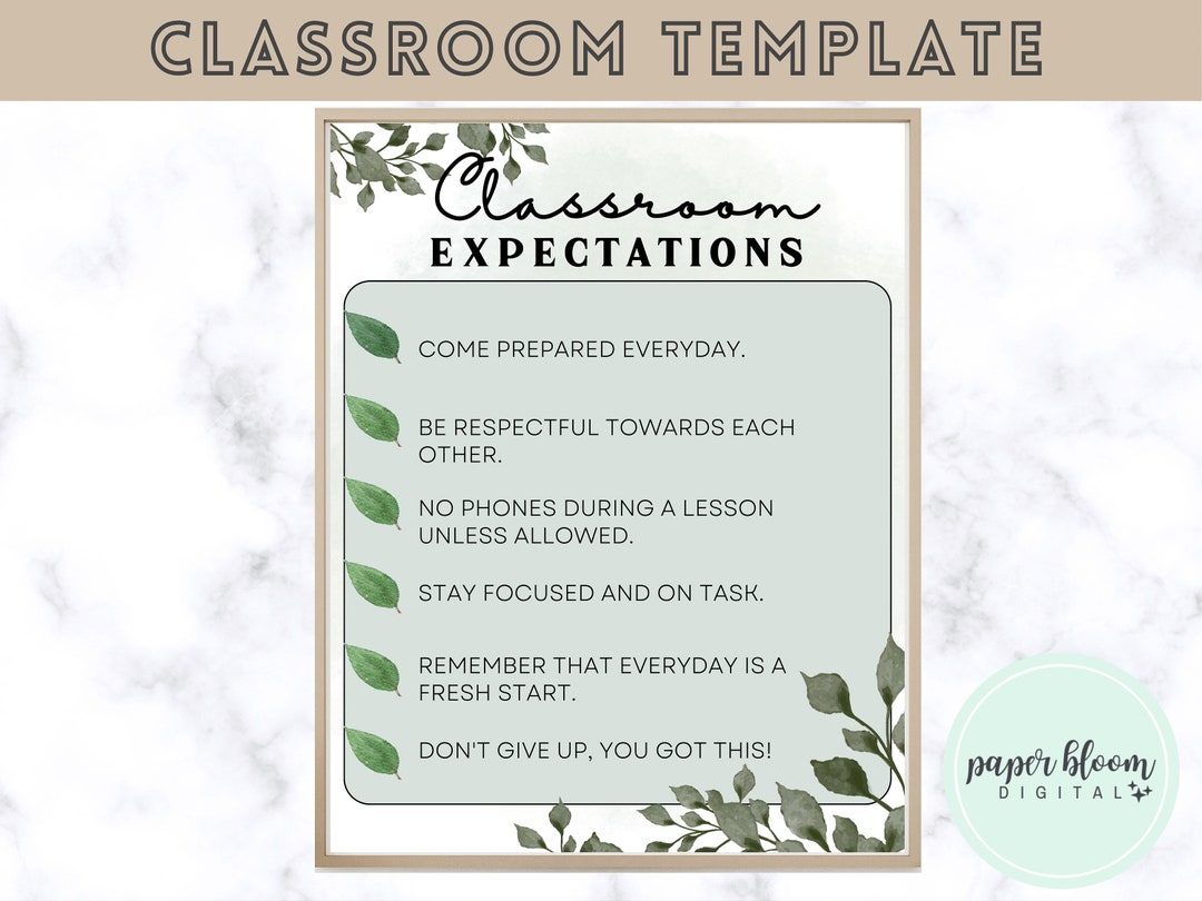 Classroom Expectations Template Editable Teacher Templates Back to ...