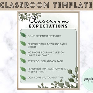 Classroom Expectations Template Editable Teacher Templates Back to ...