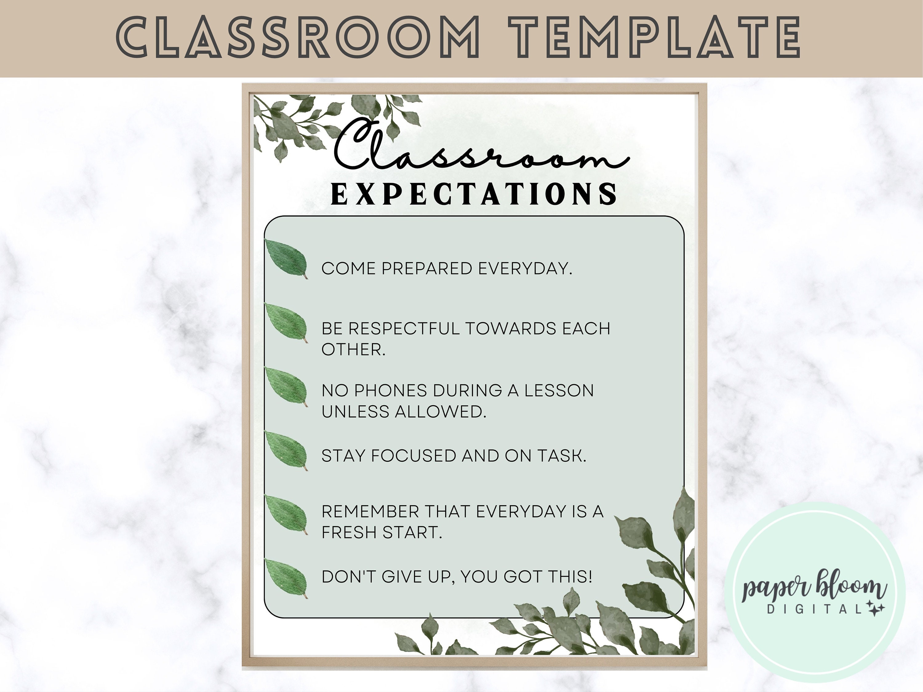 Classroom Expectations Template Editable Teacher Templates Back to ...
