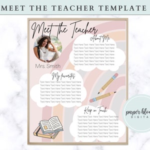 Meet the Teacher Template Modern Rainbow Theme | Personalized Template ...