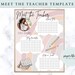 Meet the Teacher Template Modern Rainbow Theme | Personalized Template ...