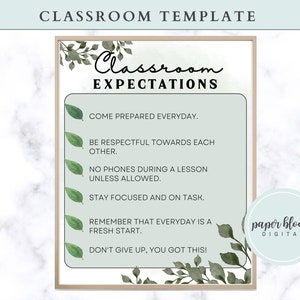 Classroom Expectations Template | Editable Teacher Templates Back to ...