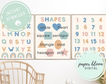 Rainbow Classroom Theme Educational Printable Bundle | Pre-k Boho Class ...