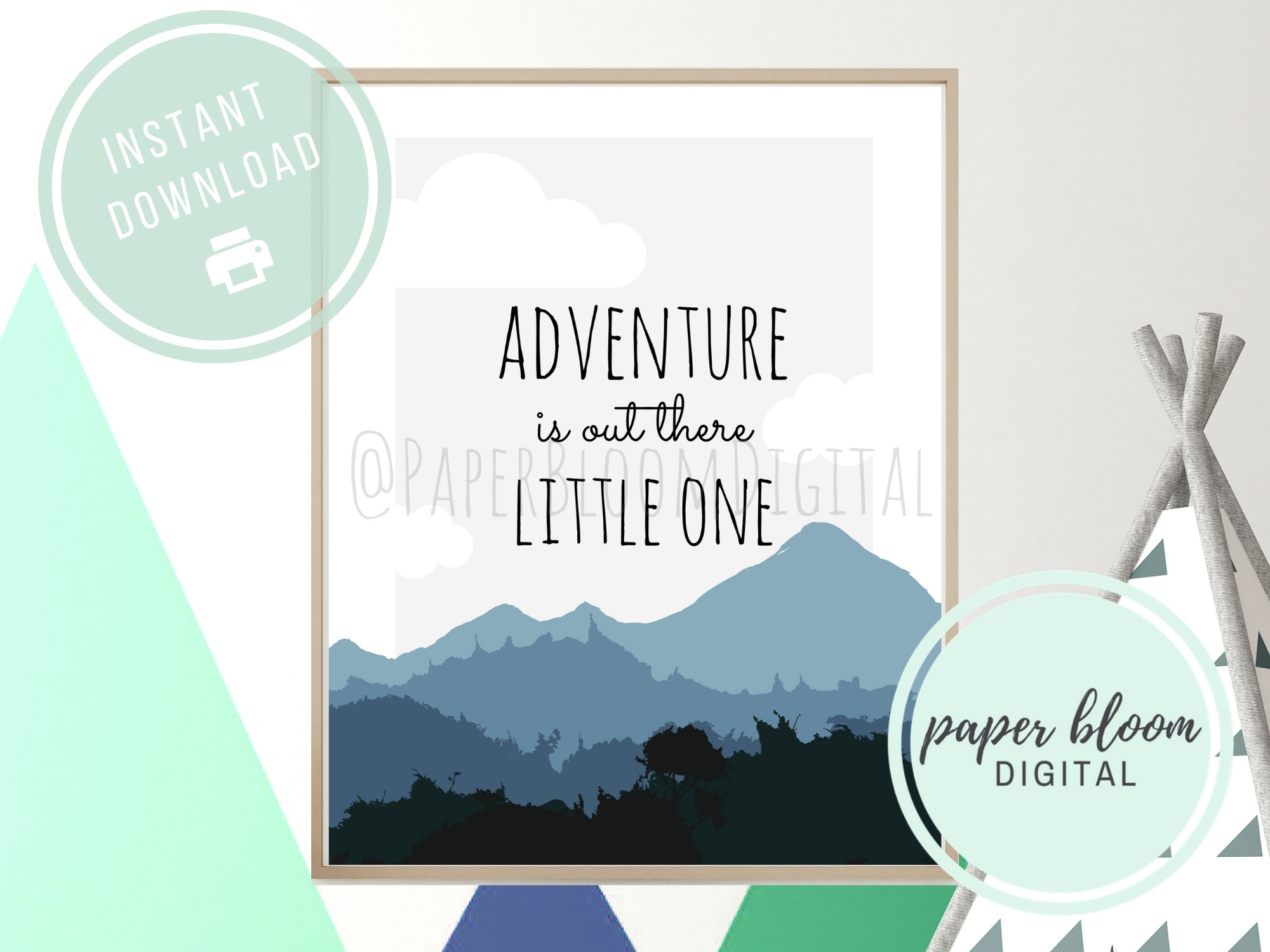 Mountain Wall Print Adventure is Out There Little One Cloud - Etsy