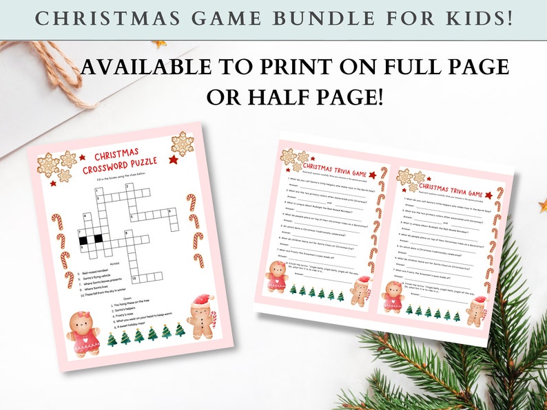 Christmas Games Printable Bundle for Kids | Christmas Worksheets ...