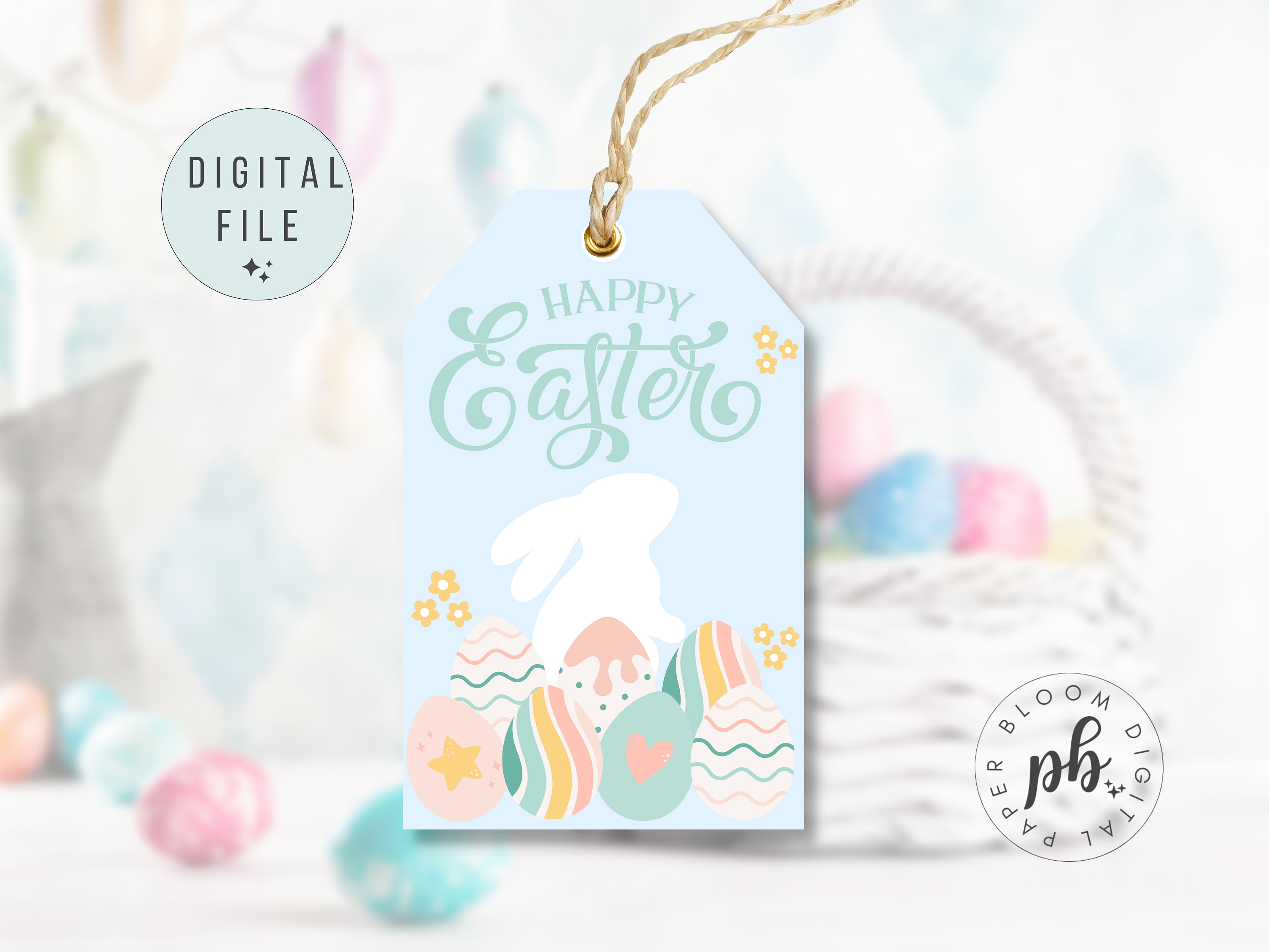 Easter Egg Basket Gift Labels | Easter Sunday Gift Favor Tags | Kids ...