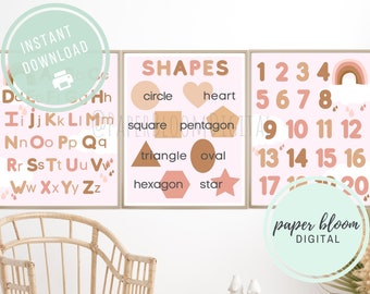 Rainbow Classroom Theme Educational Printables Set of 3 | Etsy