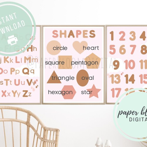 Set of 3 Kindergarten Educational Rainbow Theme Classroom - Etsy