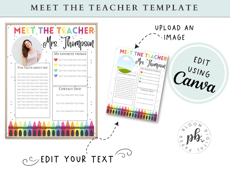 Meet the Teacher Editable Template | Personalized Template for Back to ...