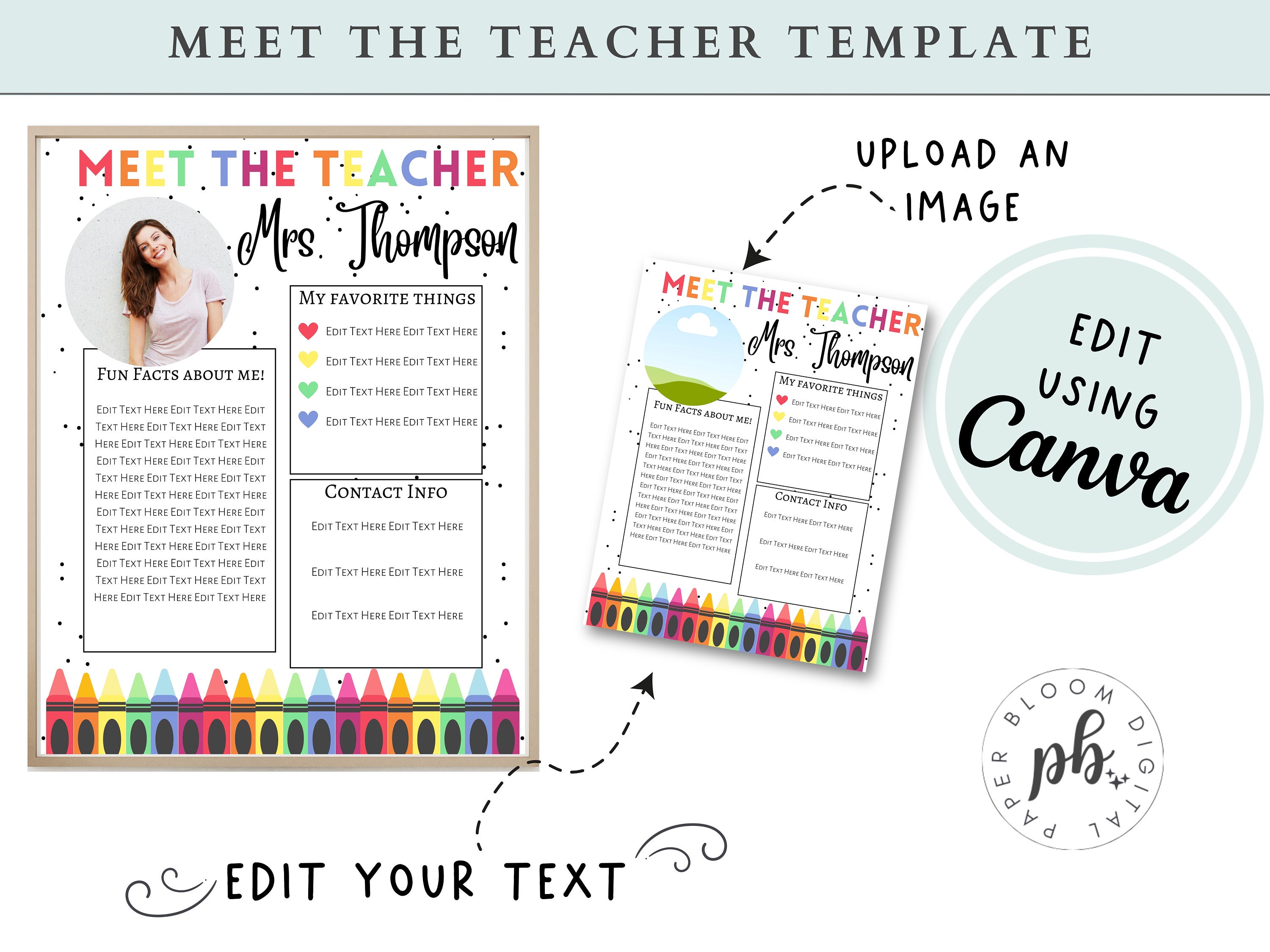 Meet the Teacher Editable Template | Personalized Template for Back to ...