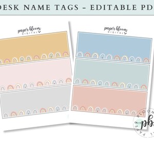 Modern Boho Classroom Labels, Editable Desk Name Labels, Calm Colors ...