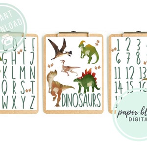 Set of 3 Dinosaurs Learning Education Homeschooling Poster Charts ...