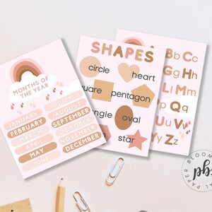 Modern Boho Rainbow Theme Classroom Posters | Prek Kindergarten ...