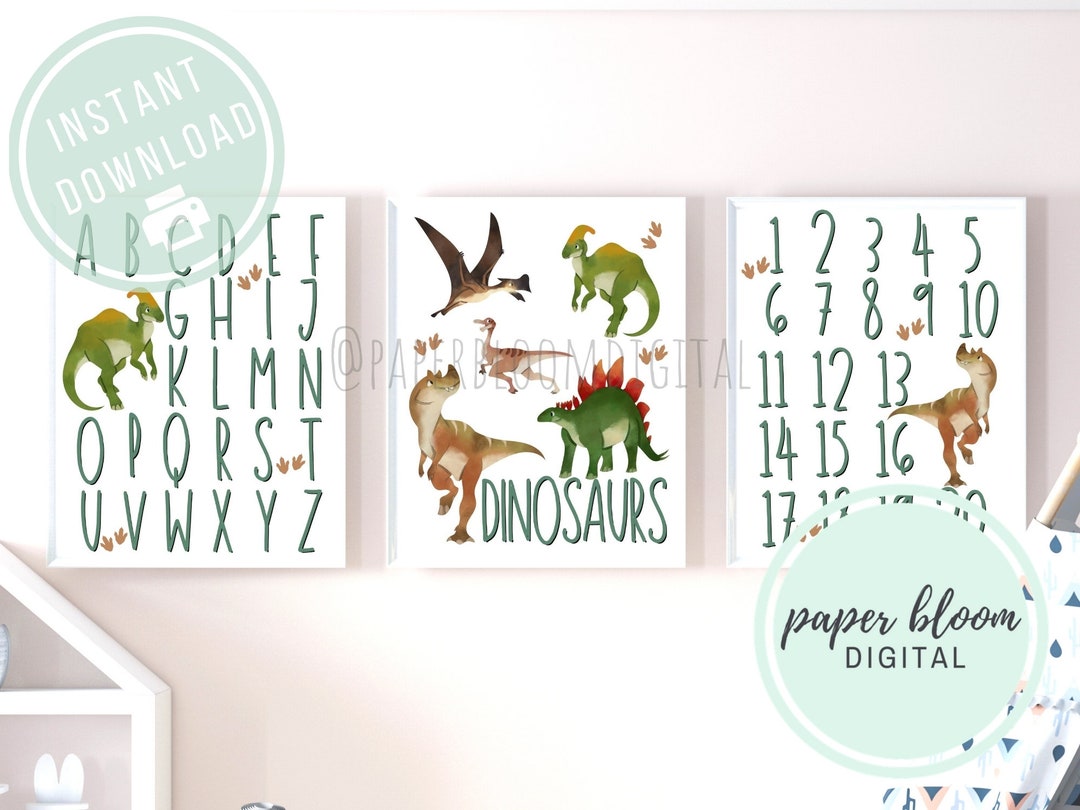 Set of 3 Dinosaurs Learning Education Homeschooling Poster Charts ...