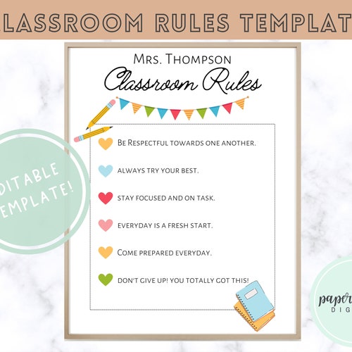 Editable Teacher Name Sign Template Classroom Decor Neutral - Etsy