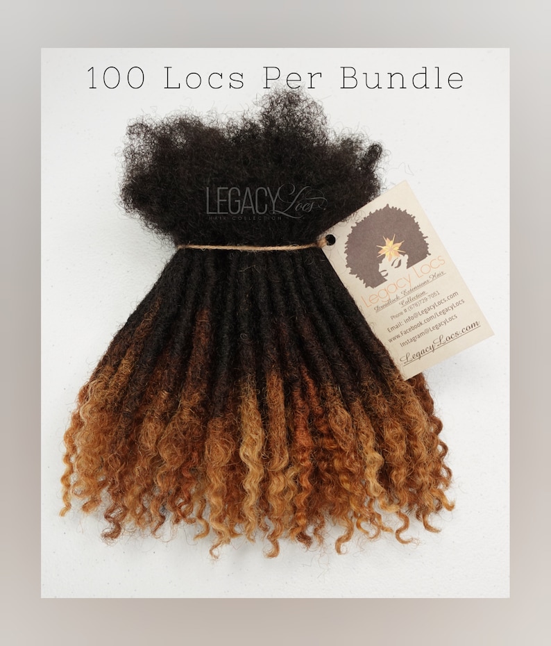 100 Locs Bundle Standard Coiled Tips Honey Tip Handmade Loc Extensions ...