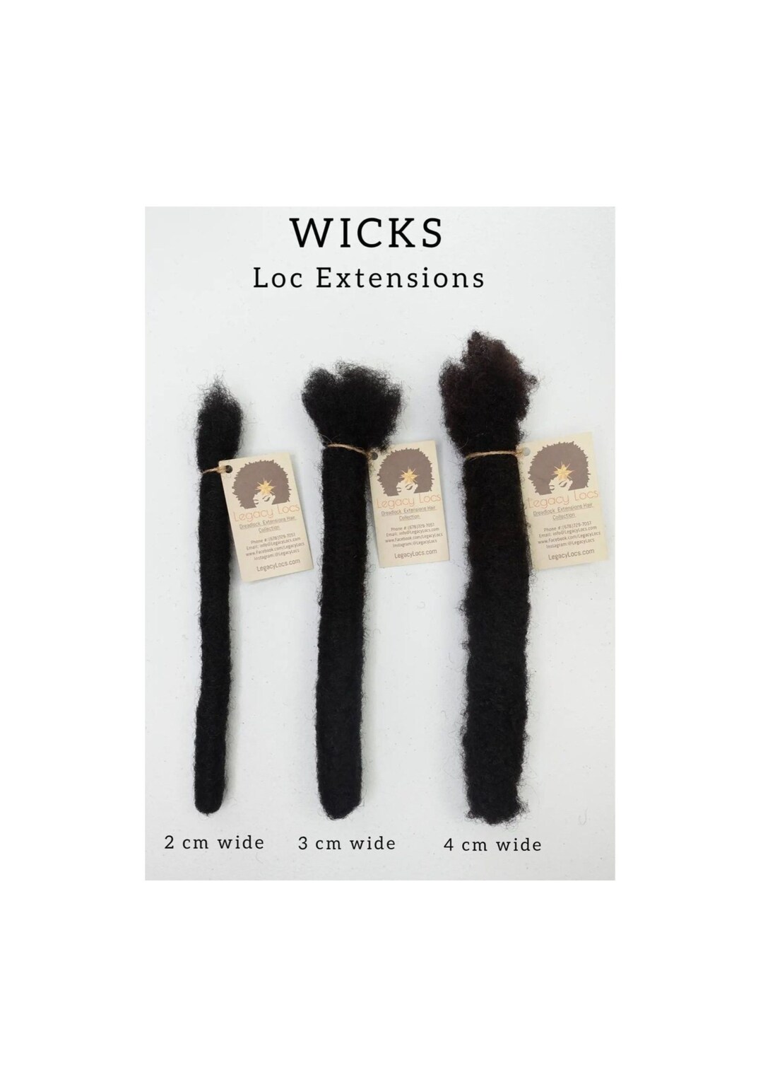 Wick Loc Extensions Handmade 100% Human Hair (1 WICK per Bundle Listing ...