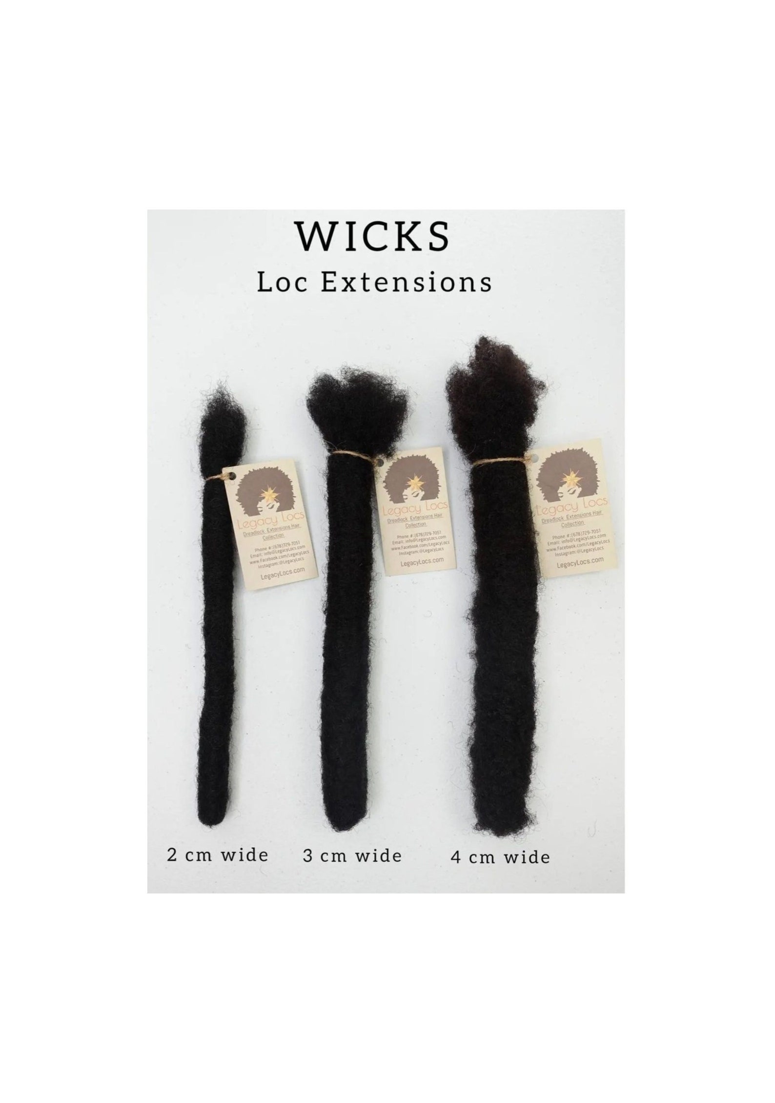Wick Loc Extensions Handmade 100% Human Hair (1 WICK per Bundle Listing ...