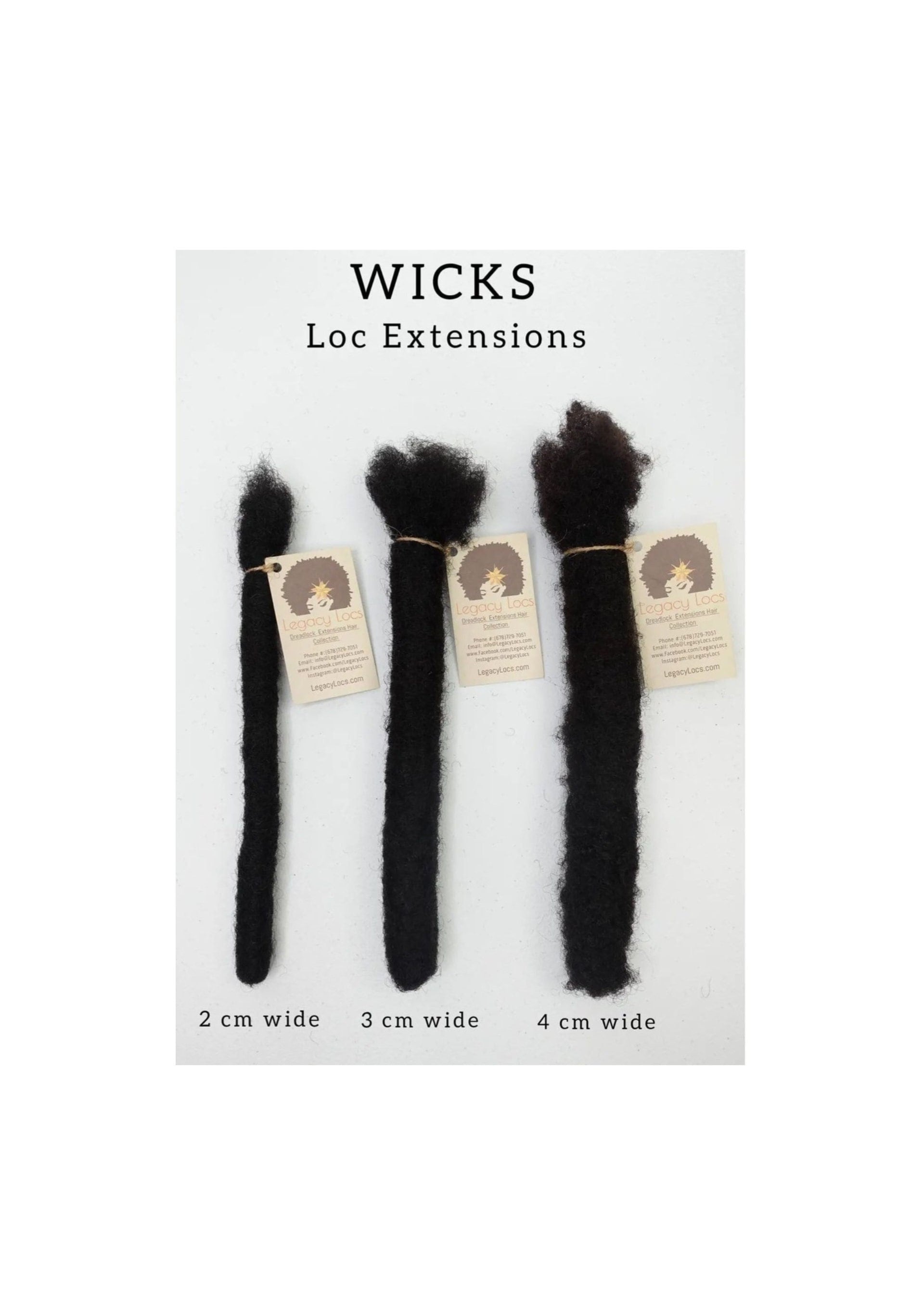 Wick Loc Extensions Handmade 100% Human Hair (1 WICK per Bundle Listing ...