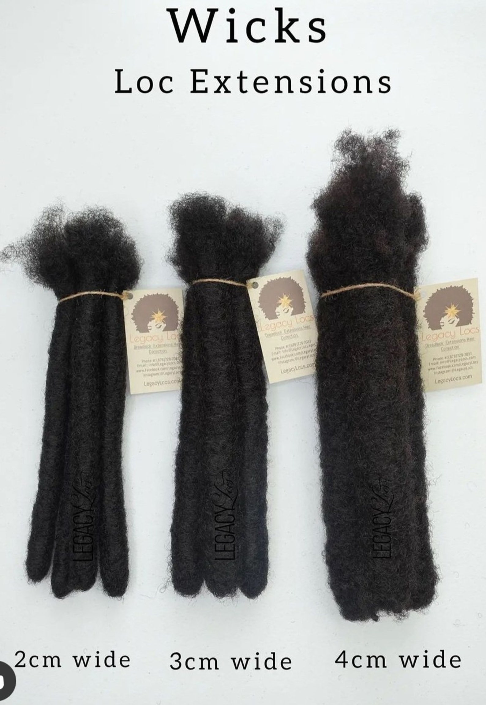 Wick Loc Extensions Handmade 100% Human Hair (1 WICK per Bundle Listing ...