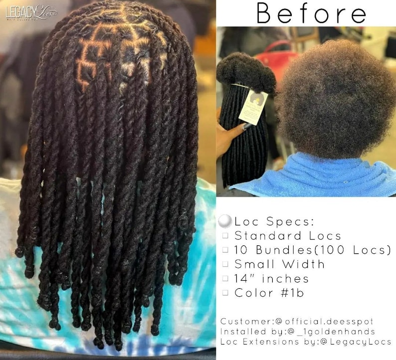 100 LOCS Standard Loc Extensions Handmade 100% Human Hair - Etsy