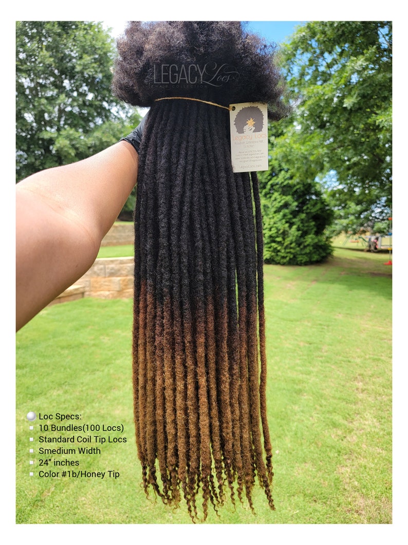 100 Locs Bundle Standard Coiled Tips Honey Tip Handmade Loc - Etsy