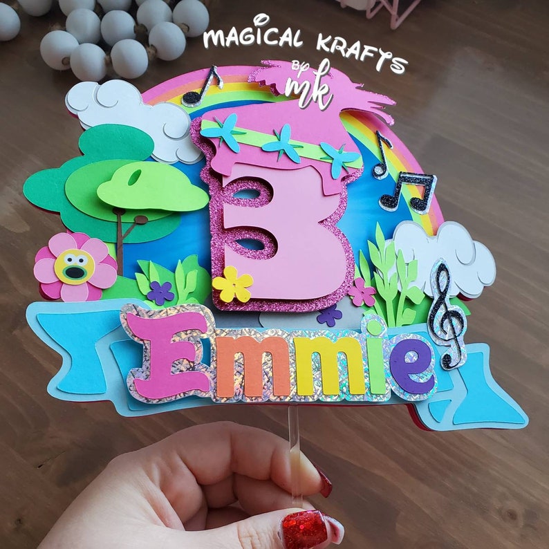 Poppy Cake Topper: 3D customize/opt. Shaker - Etsy