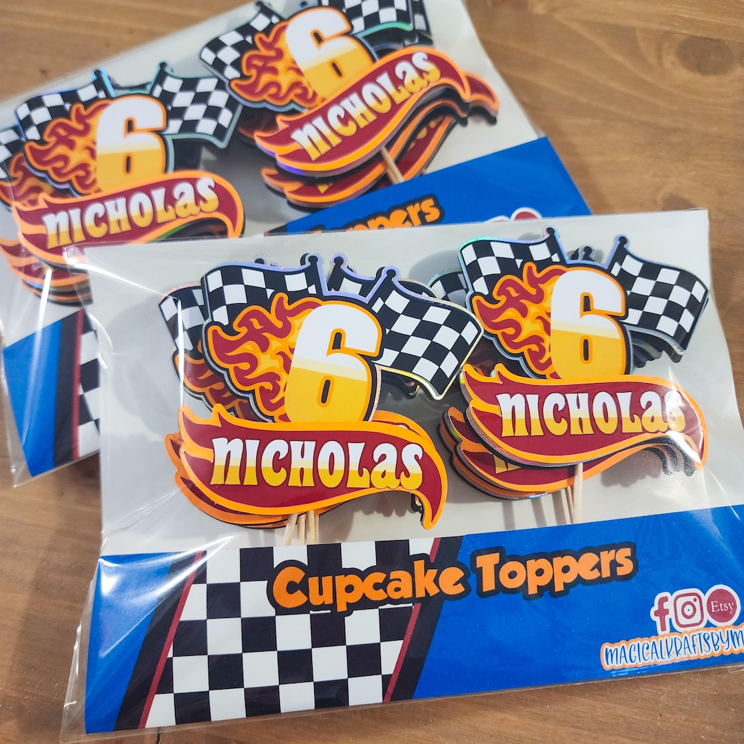 Hot Track Cars Cupcake Toppers one Dozen - Etsy