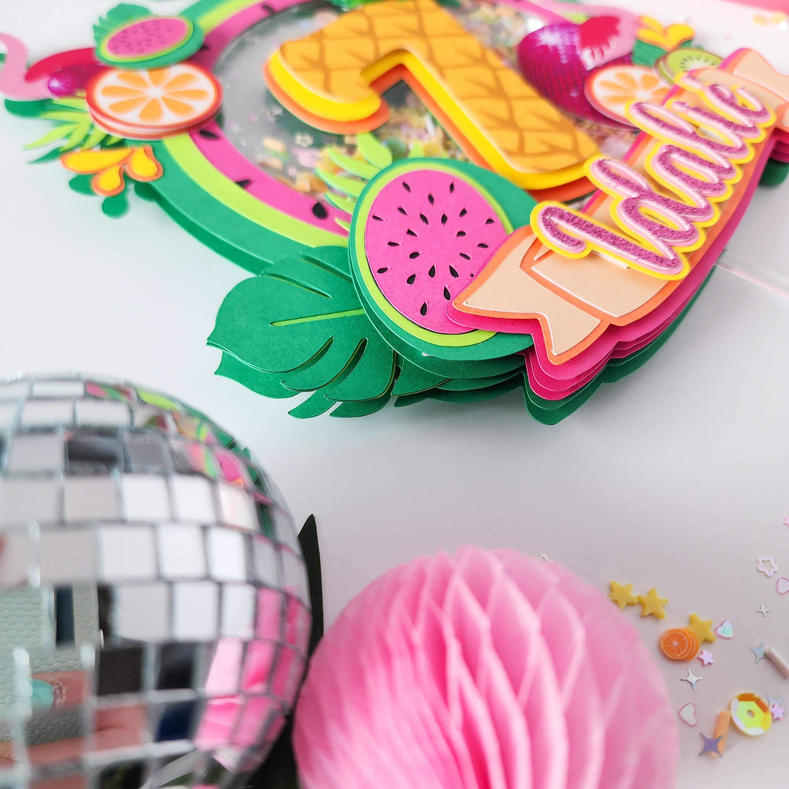 Tropical Fruit Cake Topper: 3D customize - Etsy