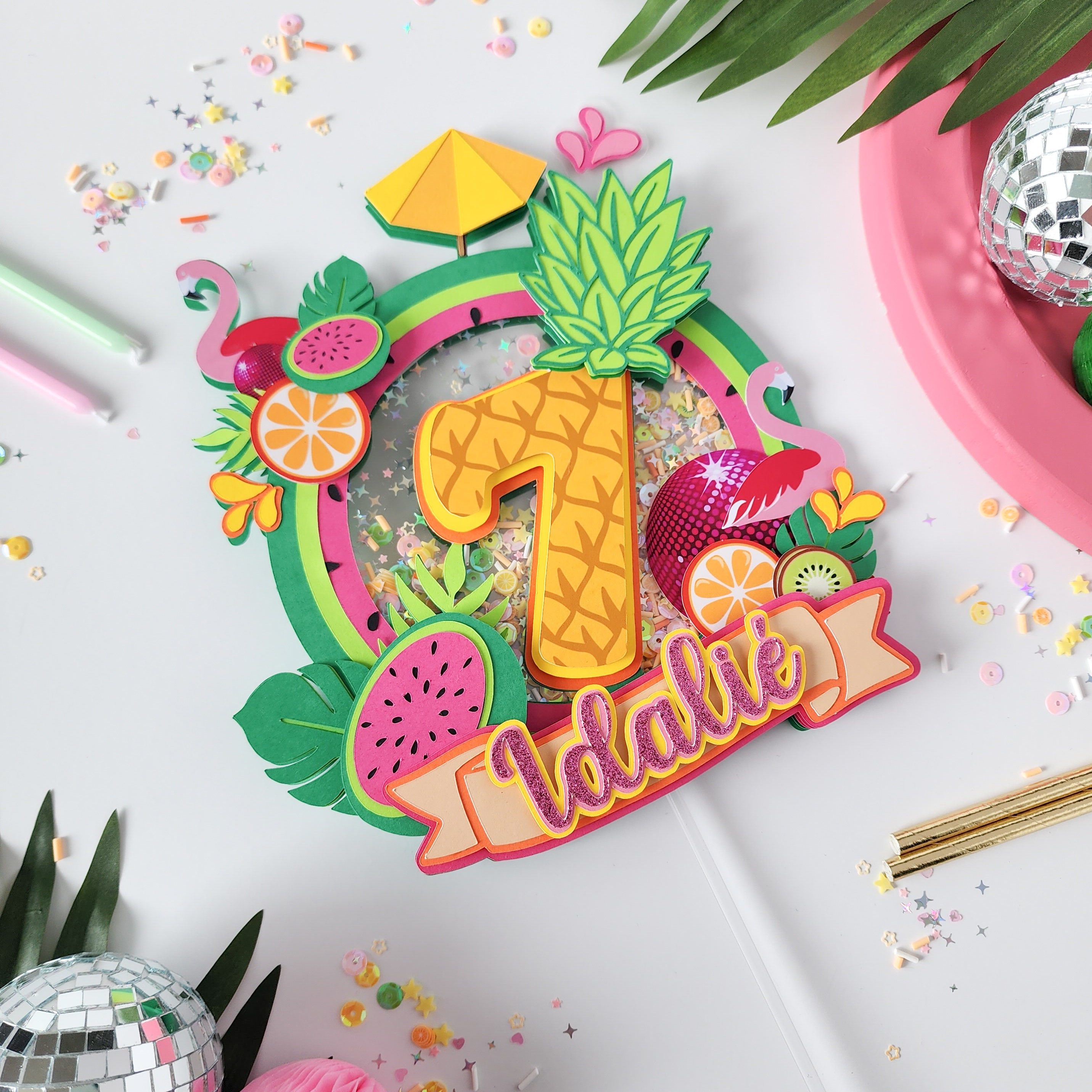 Tropical Fruit Cake Topper: 3D customize - Etsy