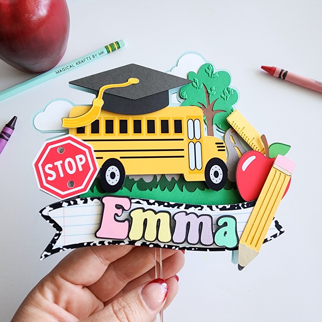 School Grad Cake Topper: 3d/opt. Lights in Stoplight (customize) - Etsy