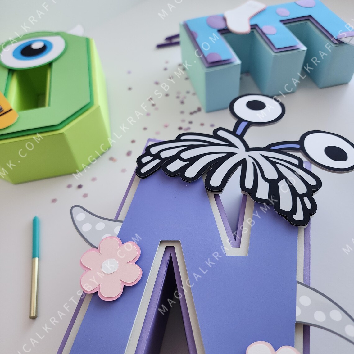 Monsters Inc 3D Letters (customize) 7" Cardstock Letters - Etsy