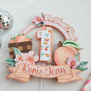 One Sweet Peach Cake Topper: 3D (customize) - Etsy